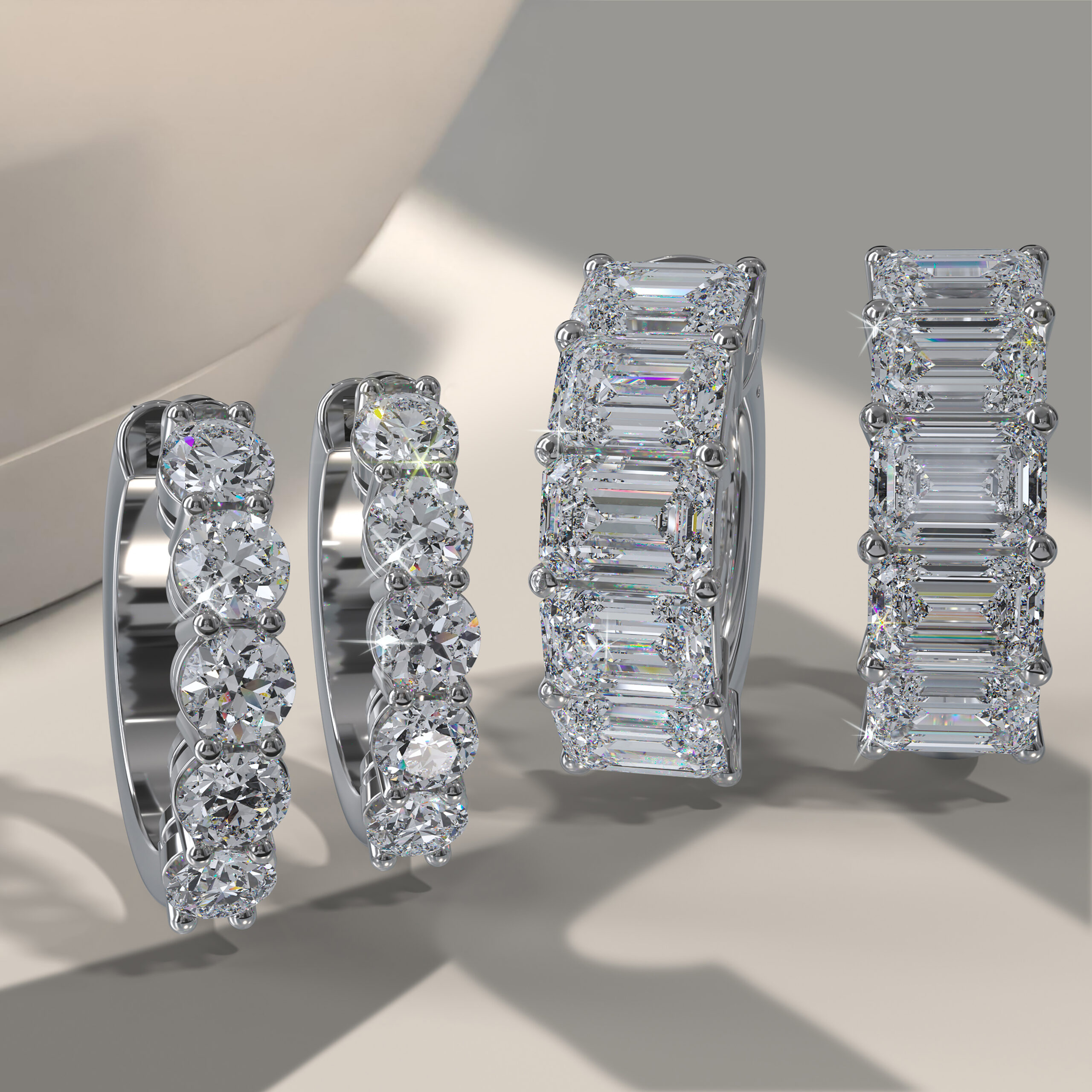 Introducing Innovative Six and Ten Diamond Hoop Earrings with Extra ...